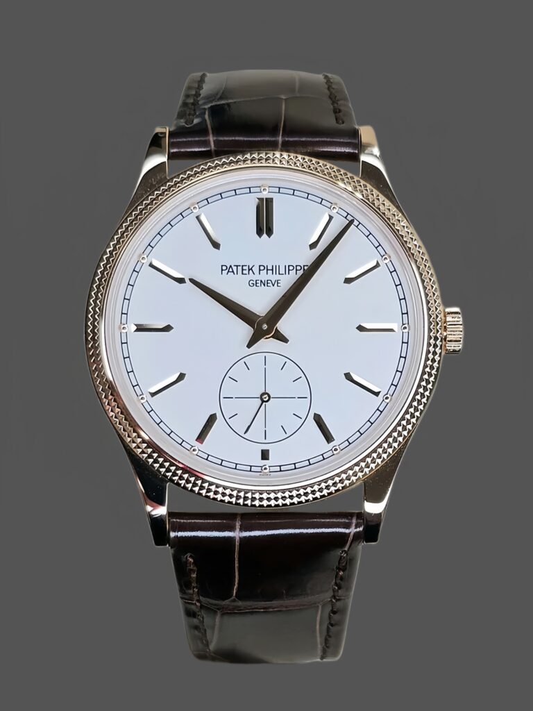 Patek Philippe Calatrava Small Seconds White Dial Leather Strap 6119R ...